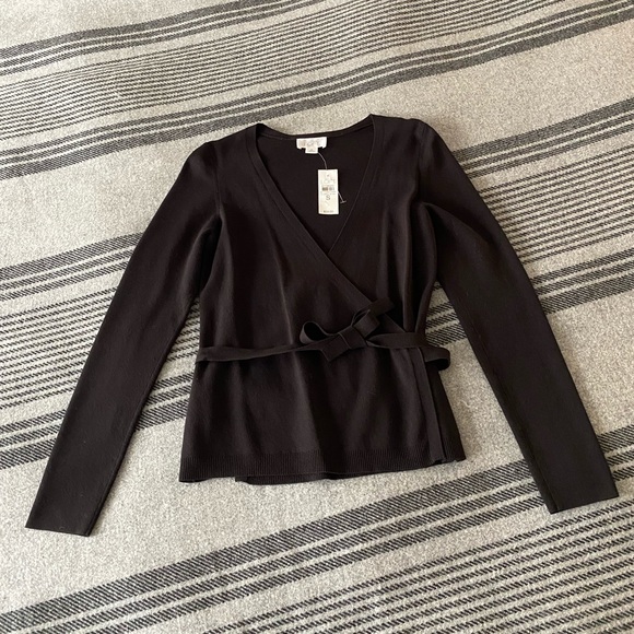LOFT | Sweaters | Nwt Loft Black Wrap Sweater | Poshmark